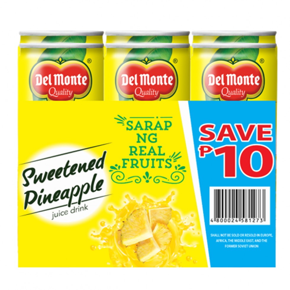Del Monte Juice Sweetened Pineapple 6x220ml — Primo Mart
