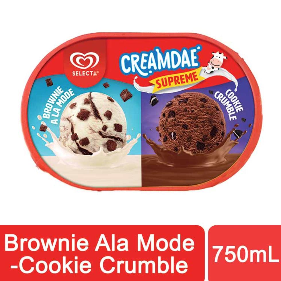 Selecta Creamdae Brownie A La Mode/Cookie Crumble 750ml — Primo Mart