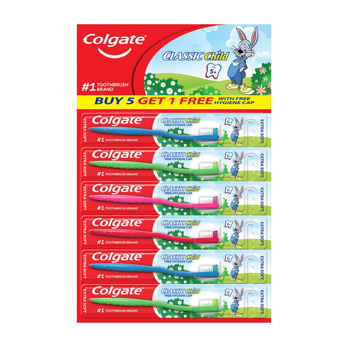 Colgate Toothbrush Classic Kids Hanging Mat 5+1 -p — Primo Mart