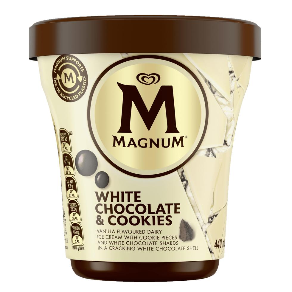 Selecta Magnum Tub White Chocolate n Cookies 440ml — Primo Mart